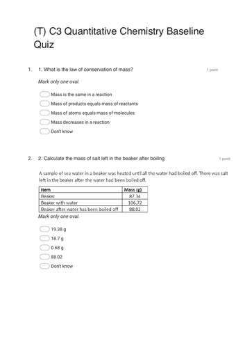 Relative Formula Mass: AQA GCSE Chemistry C3 | Teaching Resources