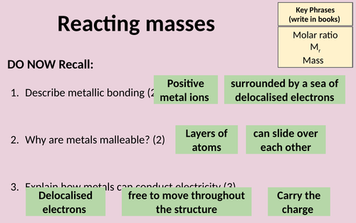 Reacting Masses: GCSE Quantitative Chemistry | Teaching Resources
