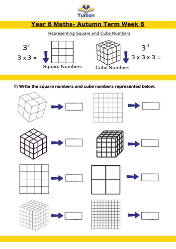 Year 6 - Square and Cube Numbers | Teaching Resources