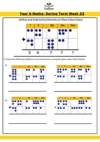Year 6 - Adding and Subtracting Decimals | Teaching Resources