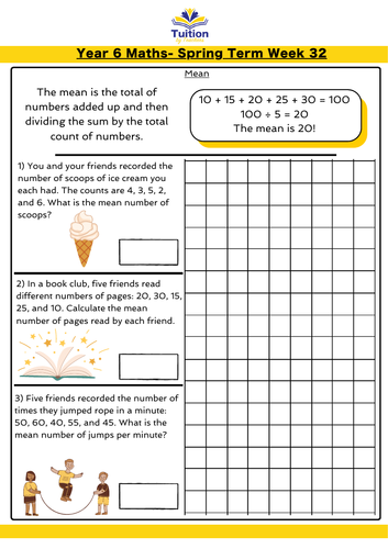 Year 6 - Mean, Mode, Median and Range | Teaching Resources