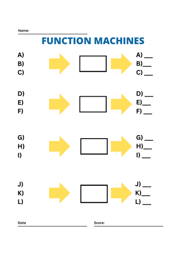 Function machine worksheet (template) | Teaching Resources Function machine worksheet (template) | Teaching Resources