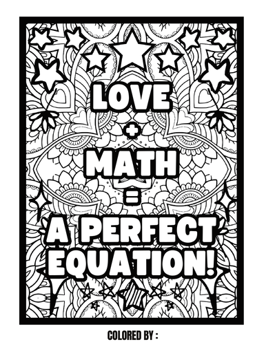 Valentines Day Math Craft, Math Themed Phrases Coloring, 3rd Grade, No ...