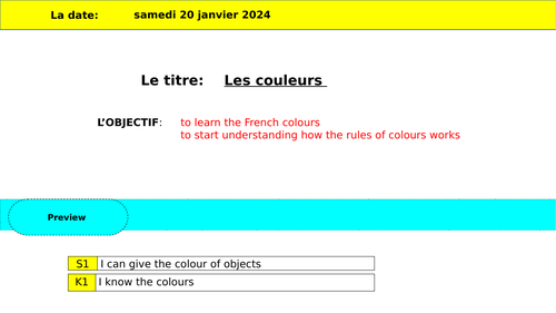 Les couleurs- colors | Teaching Resources