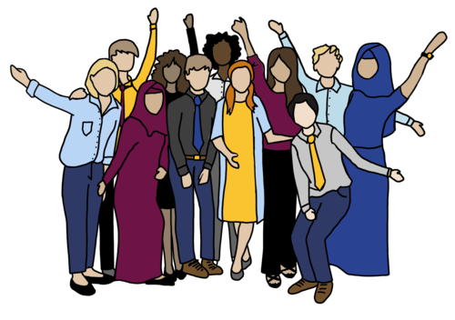 Group of Post 16 Students Illustration | Teaching Resources