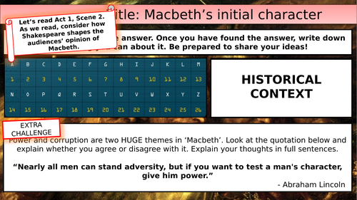 Macbeth Act 1 Scene 2 and 3 | Teaching Resources