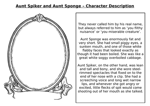 James and the Giant Peach - Aunts Sponge and Spiker Descriptions ...