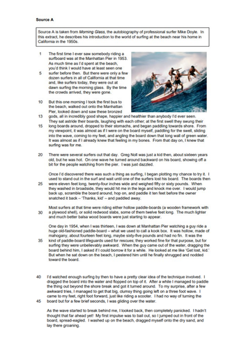 AQA English Language Paper 2 Section A practice (June 2018) | Teaching Resources