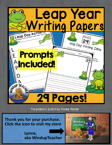 Leap Day Writing Prompts & Activity Sheets - Leap Year Writing Papers ...