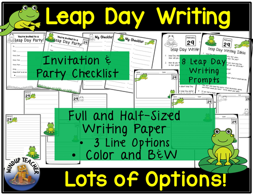 Leap Day Writing Prompts & Activity Sheets - Leap Year Writing Papers ...