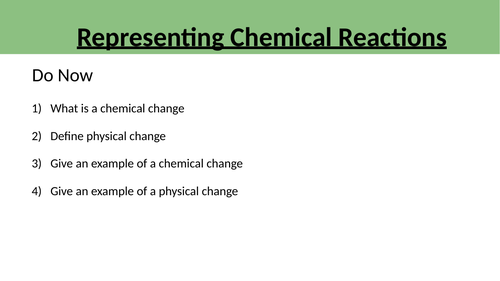 Representing Chemical Reactions | Teaching Resources