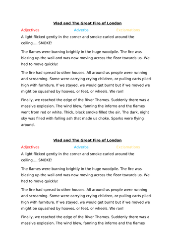 Vlad and The Great Fire of London - Whole Writing Unit | Teaching Resources