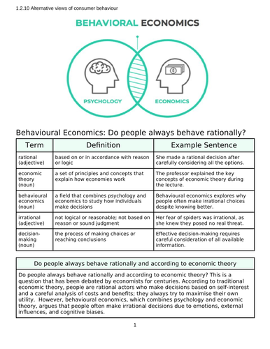 Alternative Views of Consumer Behaviour - Homework, Starter, Revision ...