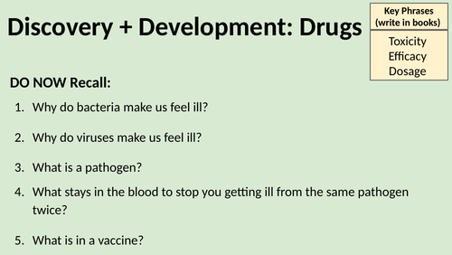 Discovery + Development of Drugs: GCSE Infection and Response ...