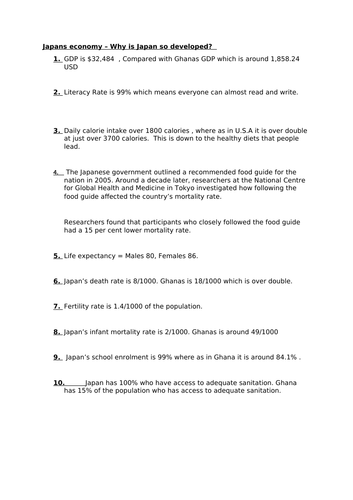 Geography Year 9 - Japan scheme of work. | Teaching Resources