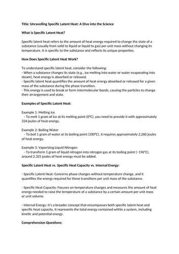 Science reading comprehension worksheets | Teaching Resources