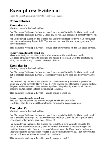 KS3 Year 8 science assessments | Teaching Resources