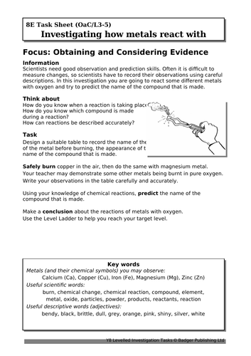KS3 Year 8 science assessments | Teaching Resources
