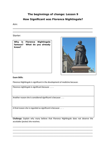 AQA HEALTH AND THE PEOPLE LESSON 9 FLORENCE NIGHTINGALE | Teaching ...