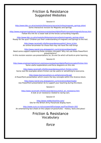 Science Year 4 Planning Friction Habitats Moving and Growing Liquids ...
