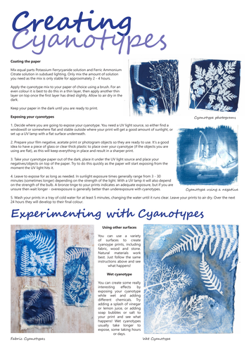 Cyanotype Powerpoint & How to guide | Teaching Resources