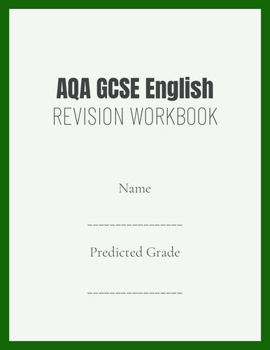 AQA GCSE English Literature and Language Exam Question Booklet ...