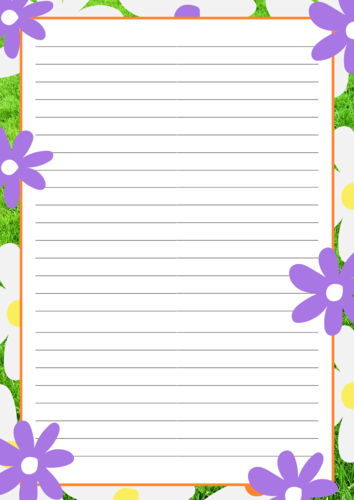 12 x floral Writing Lines for Letters, Stories, Poems, English ...