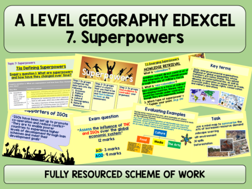 A Level Geography Edexcel Superpowers | Teaching Resources