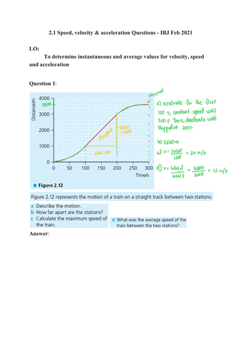 IBDP Physics 2.1 Motion | Teaching Resources