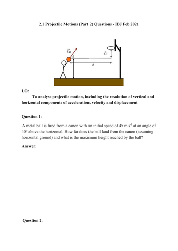 IBDP Physics 2.1 Motion | Teaching Resources
