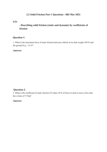 IBDP Physics 2.2 Forces | Teaching Resources