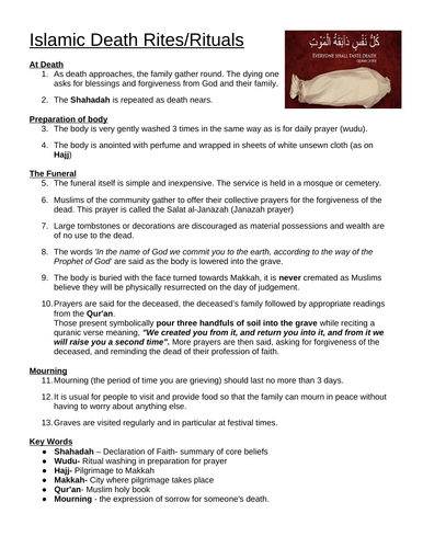 Islamic death rituals | Teaching Resources