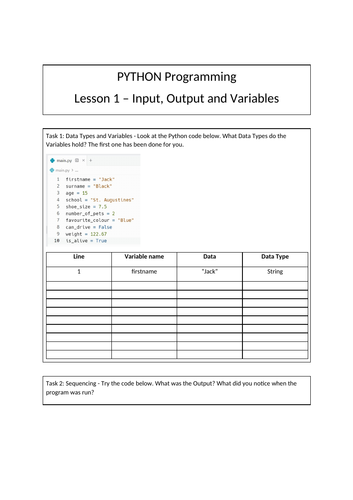 Introduction to PYTHON | Teaching Resources Introduction to PYTHON | Teaching Resources