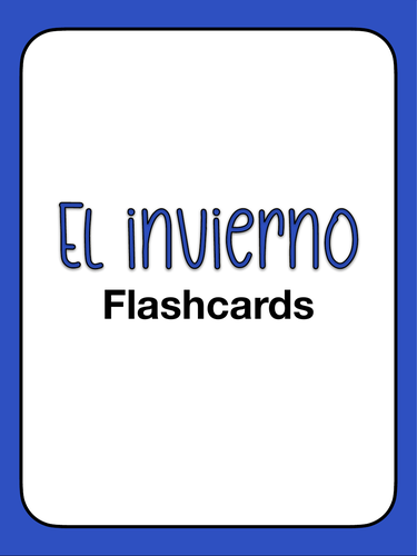Flashcards | Winter in Spanish| El Invierno | Fichas de Vocabulario ...