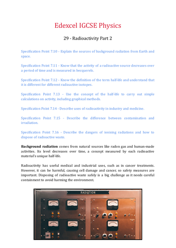 Edexcel IGCSE Physics Worksheets Chapter 7 - Radioactivity | Teaching ... Edexcel IGCSE Physics Worksheets Chapter 7 - Radioactivity | Teaching ...