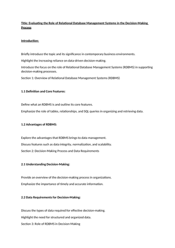 Level 3 BTEC IT - Unit 2: Creating Systems to Manage Information ...
