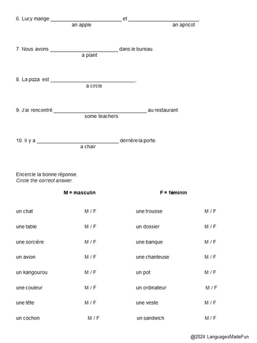 Definite & Indefinite Articles in French (le / la / l' / les / un / une ...