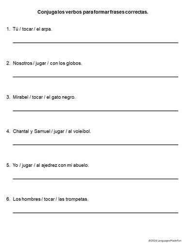 Jugar vs Tocar - To play in Spanish | Teaching Resources