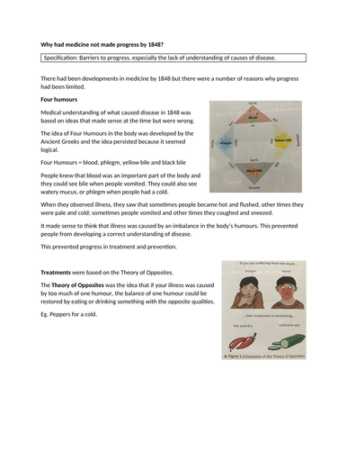 Understanding of Disease 1848 – Medicine Part 1 - IGCSE History – Paper ...