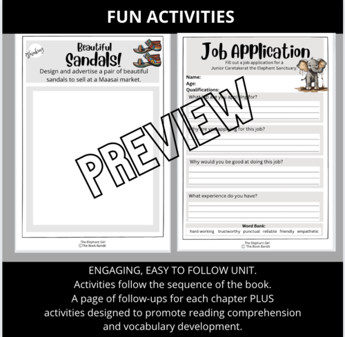 THE ELEPHANT GIRL NOVEL STUDY | Teaching Resources