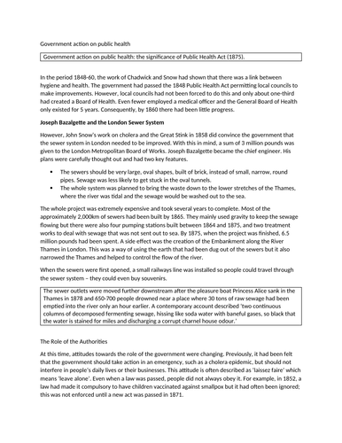 Public Health - 1860-75 – Medicine Part 2 - IGCSE History – Paper 2 ...