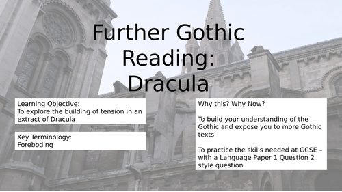 Gothic - Dracula - Tension Lesson | Teaching Resources