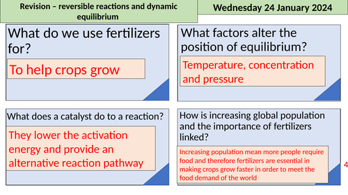Topic 6 Rates of reaction revision grid with answers | Teaching Resources