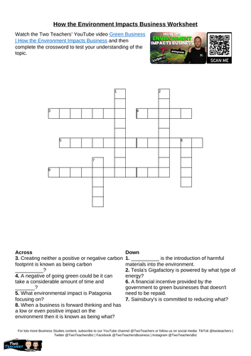 How the Environment Impacts Business | Activity Worksheet and Video ...