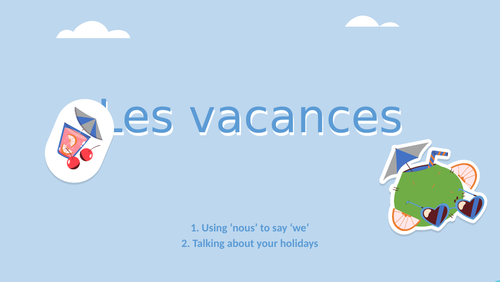 Studio 1 - Les vacances | Teaching Resources