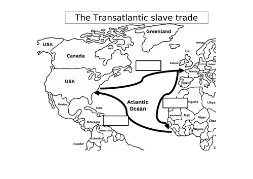 Transatlantic Slave Trade Map | Teaching Resources