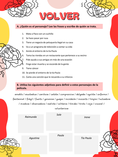 Volver study guide - basics | Teaching Resources