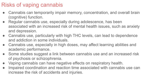 Cannabis Vapes / Pens PSHE | Teaching Resources