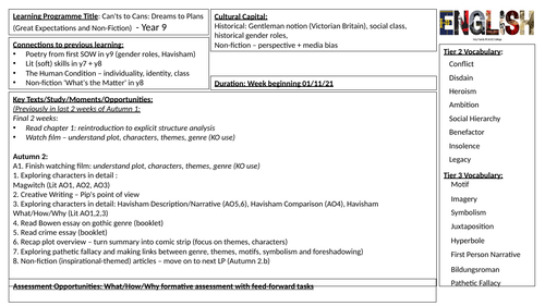 Great Expectations Scheme of Work Lessons | Teaching Resources
