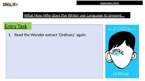 Analysing language through WONDER by Palacio | Teaching Resources